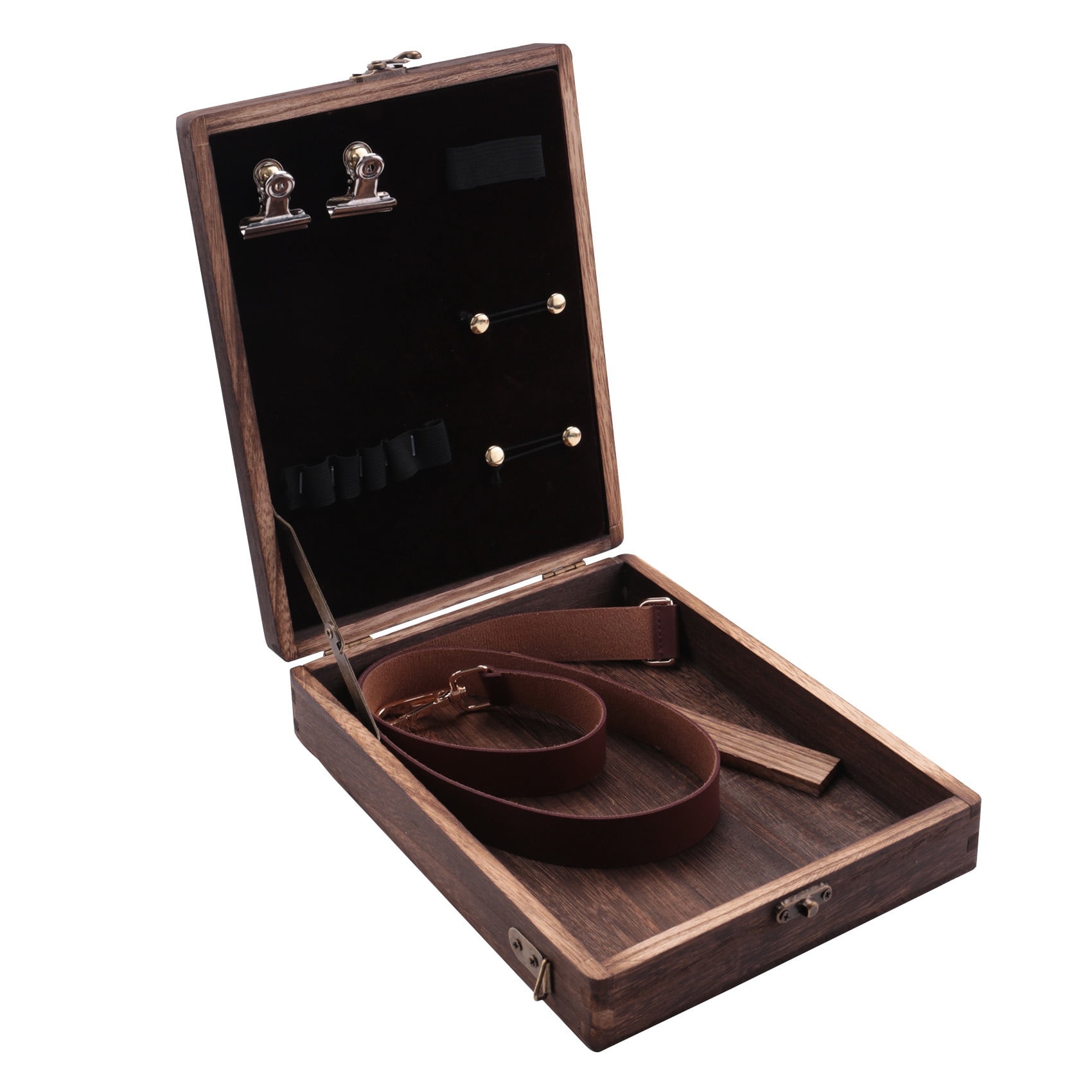 Writers Messenger Wood Box, Wooden Box with Hinged Lid Shoulder Bag ...