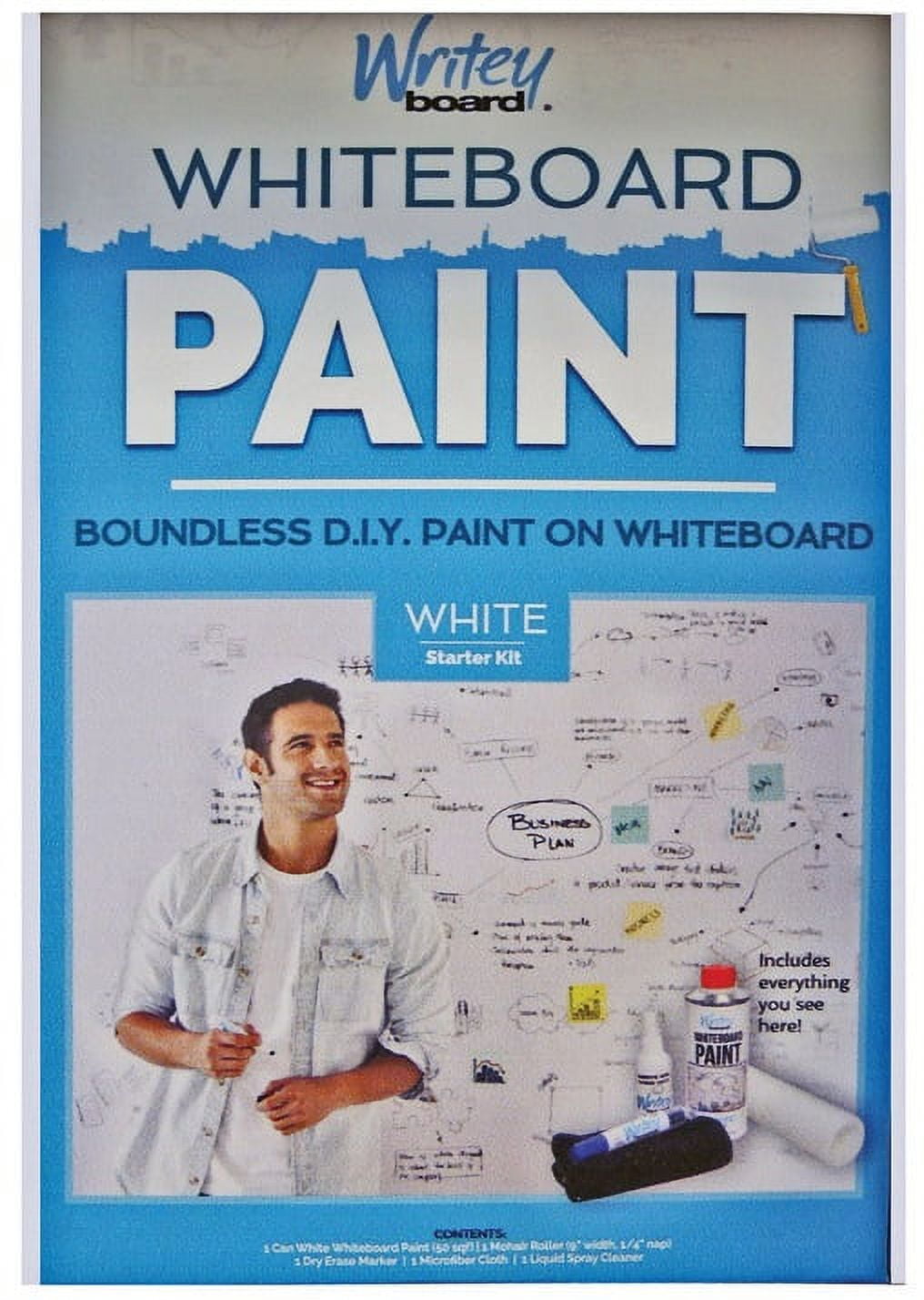 WriteyBoard 30502-PK Whiteboard Paint Kit, 17 Oz, White - Walmart.com