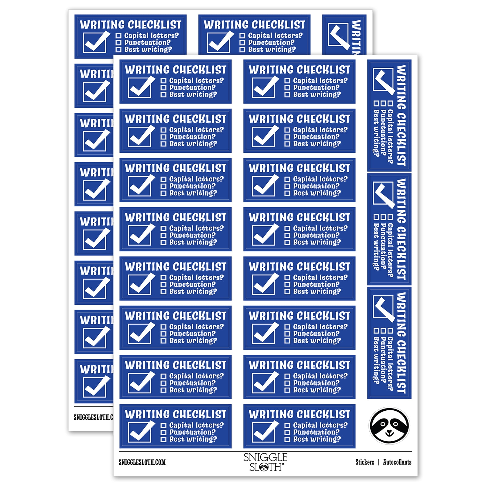 Writing Checklist Teacher Student School Sticker Set - Dark Blue ...