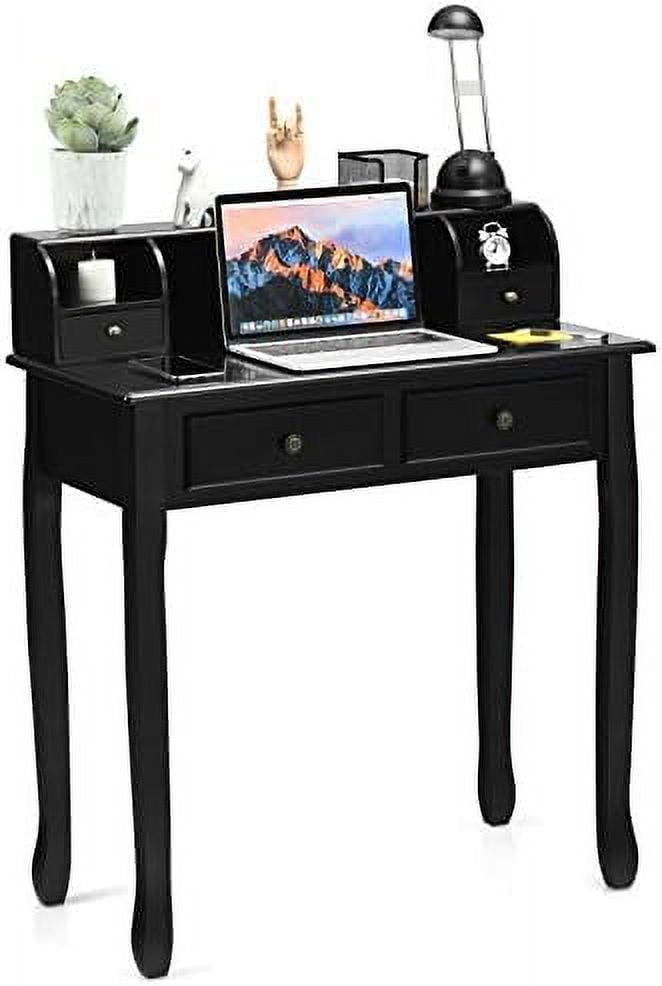 Writing Desk Large Space with 4 Drawers Secretary Table Computer Desk ...