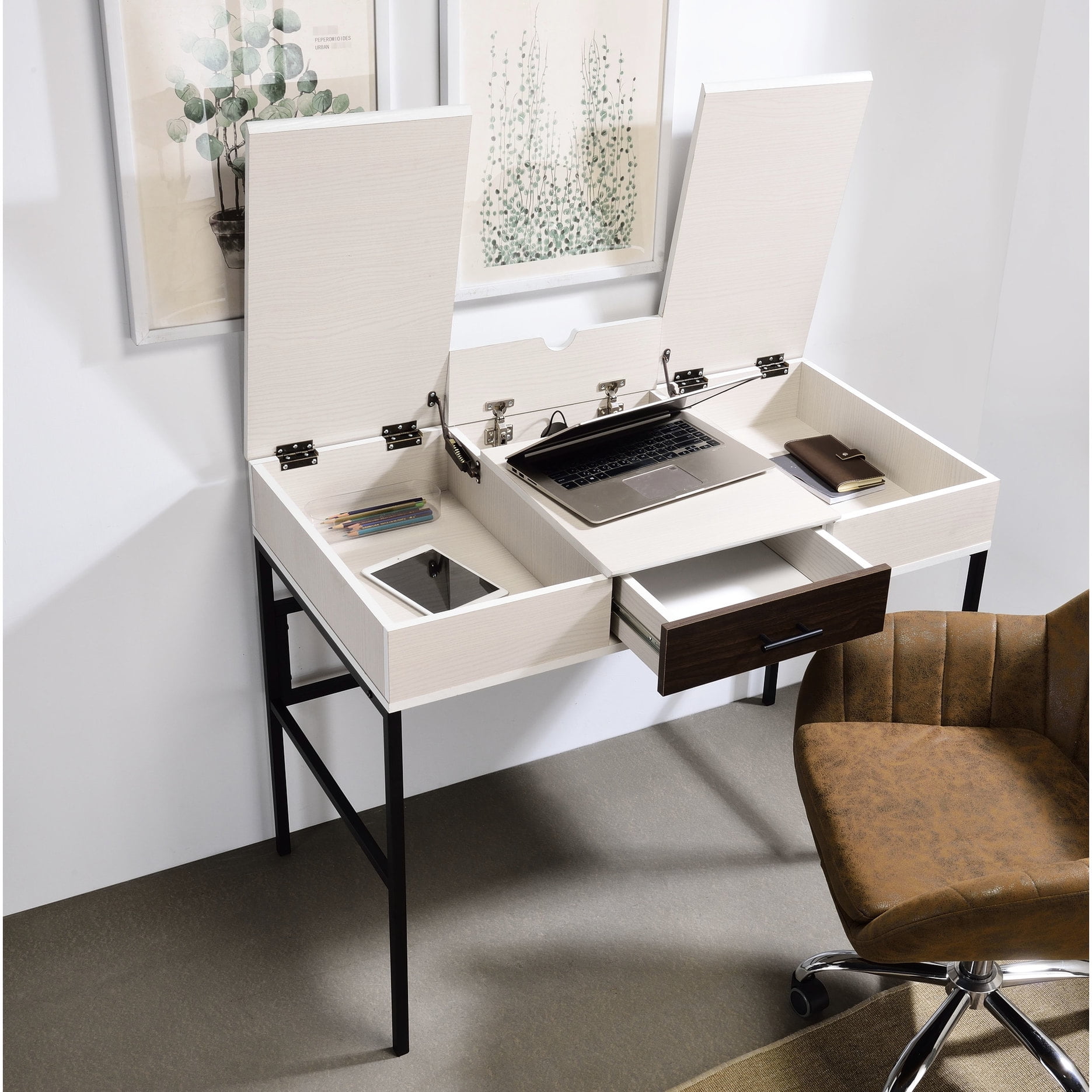 Writing Desk, Rectangular Configuration | USB Port for Easy Charging in ...