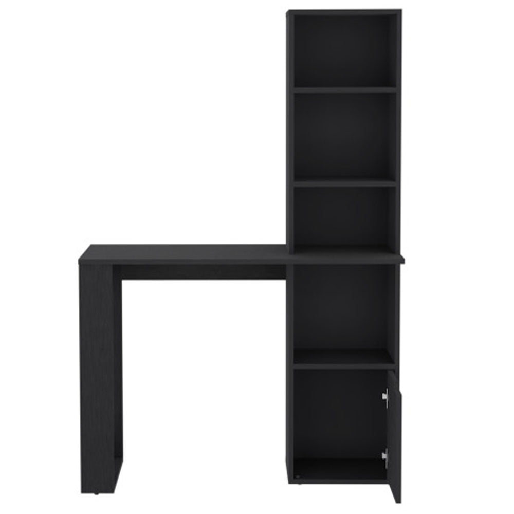 Writing Desk With Bookcase and Cabinet, Black - Walmart.com
