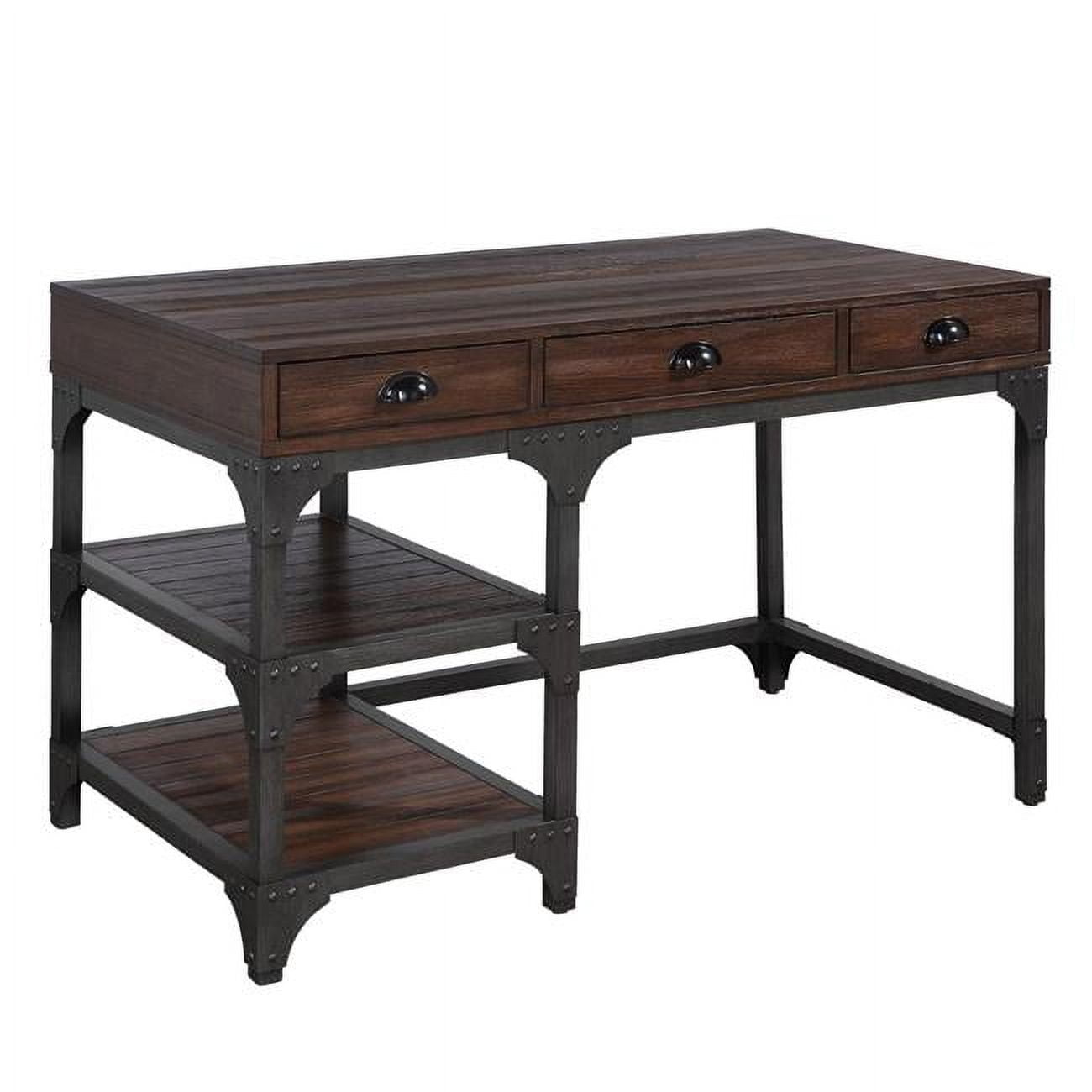 Writing Desk with 3 Drawers & Plank, Brown - Walmart.com