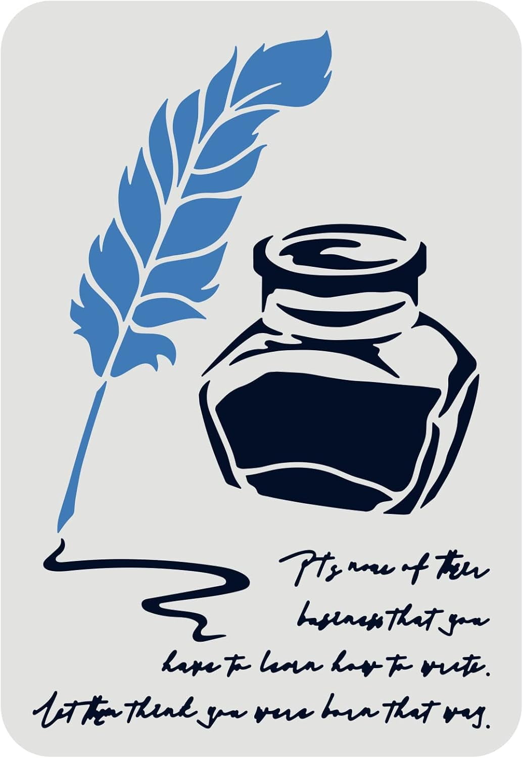 Writing Stencils 11.7x8.3 inch Reusable Feather Stencil for DIY ...