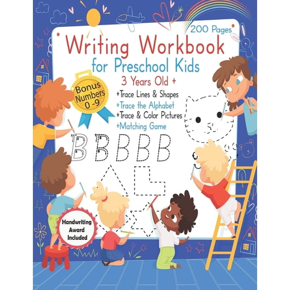 Writing Workbook for Preschool Kids 3 years old +: Practice Pen Control ...