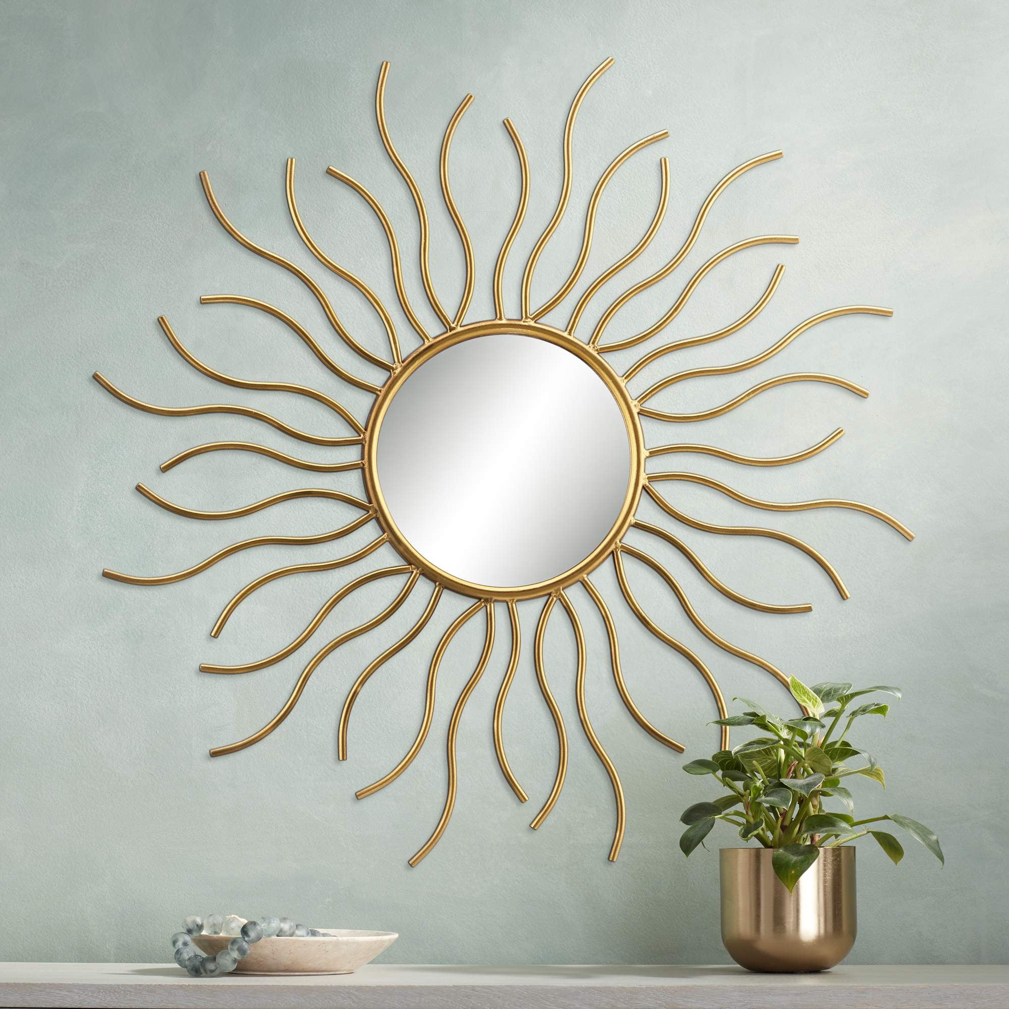 Writings on the Wall Shining Sun Wall Mirror, Handmade, for Home ...