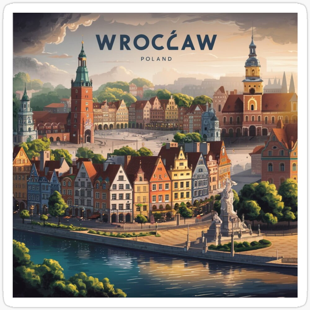 Wrocå‚Aw,Poland Sticker Phone Decal Water Bottle Stickers Car Decals ...