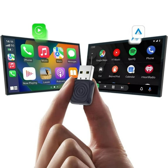 Wrong Duck MiNi Ultra Wireless CarPlay & Android Auto Adapter, Plug & Play 2-in-1 Wireless ...