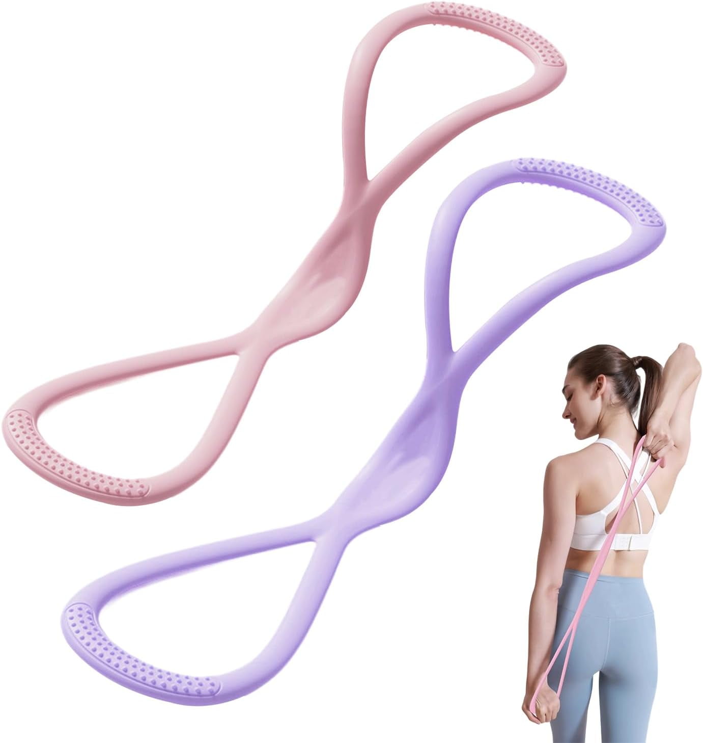 Wrongduck 2 Pack Figure 8 Resistance Bands with Handles, Portable 8 ...