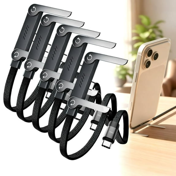 Wrongduck 240W Braided Fast Charge USB-C to USB-C Cable with Foldable ...