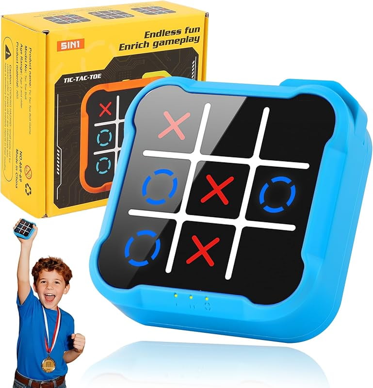 Wrongduck 4-in-1 Electronic Tic Tac Toe Bolt Puzzle Game, Handheld ...