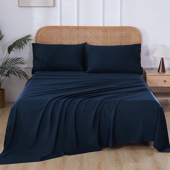 Wrongduck Bamboo Viscose Queen Sheet Set 2026 Upgrade 400 Thread Count ...