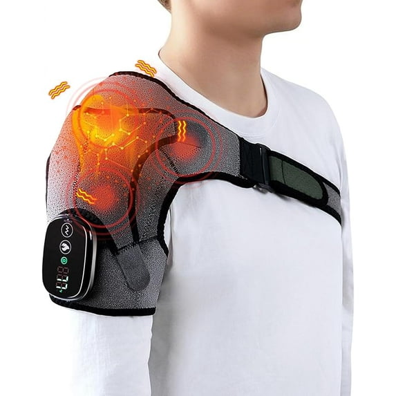 Wrongduck Cordless Shoulder Heating Pad with Massage, 3 Heat & 3 ...
