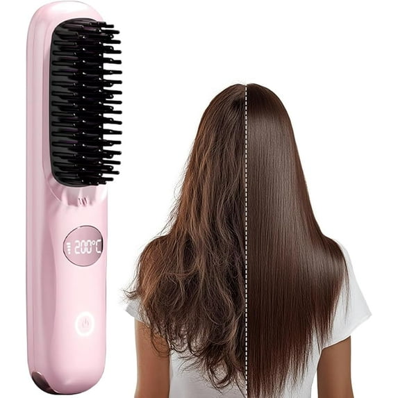 Wrongduck Go Brush Pro Cordless Hair Straightener Brush, 2026 Upgraded ...