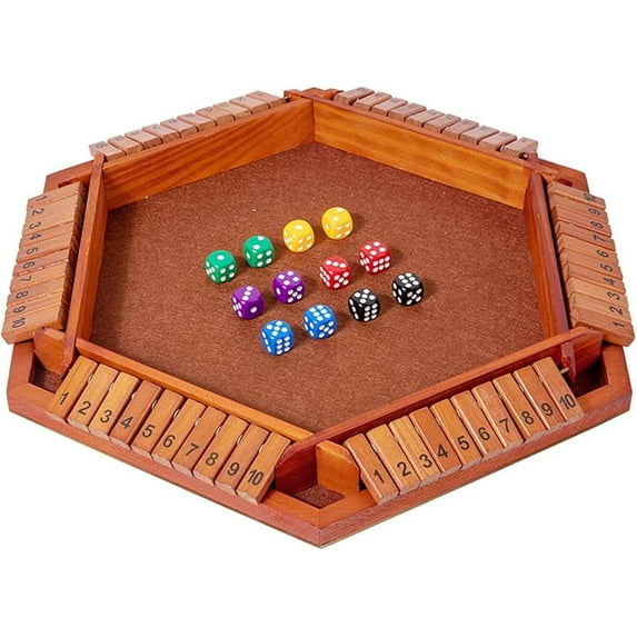 Wrongduck Shut The Box Game, Wooden Board Table Math Game for 2–8 ...