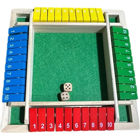Wrongduck Shut The Box Game, Wooden Board Table Math Game for 2–8 ...