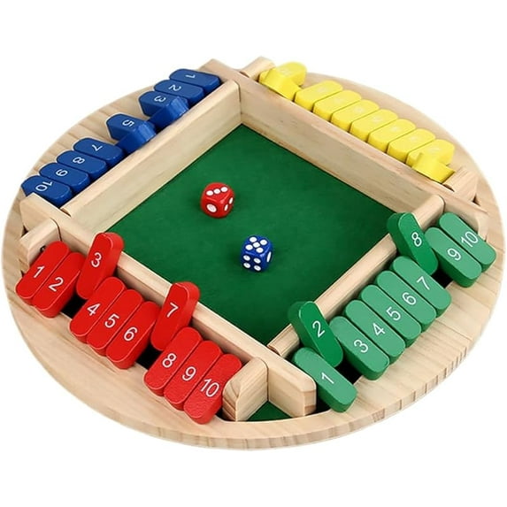 Wrongduck Shut The Box Game, Wooden Board Table Math Game for 2–8 ...