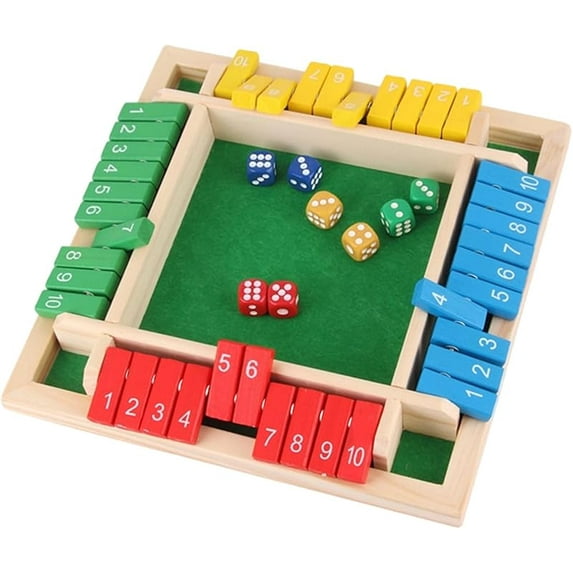 Wrongduck Shut The Box Game, Wooden Board Table Math Game for 2–8 ...