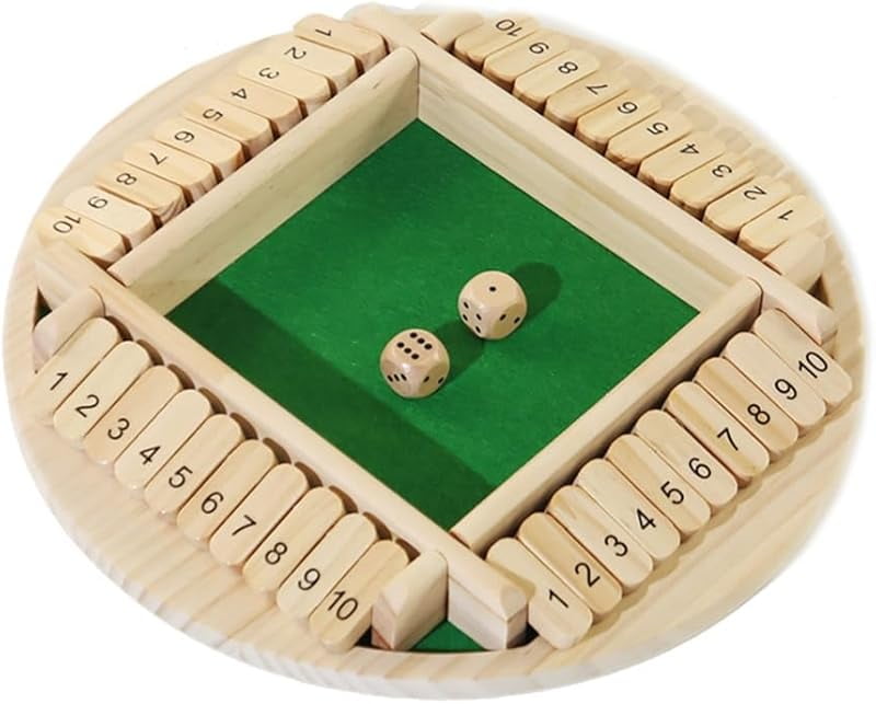 Wrongduck Shut The Box Game, Wooden Board Table Math Game for 2–8 ...