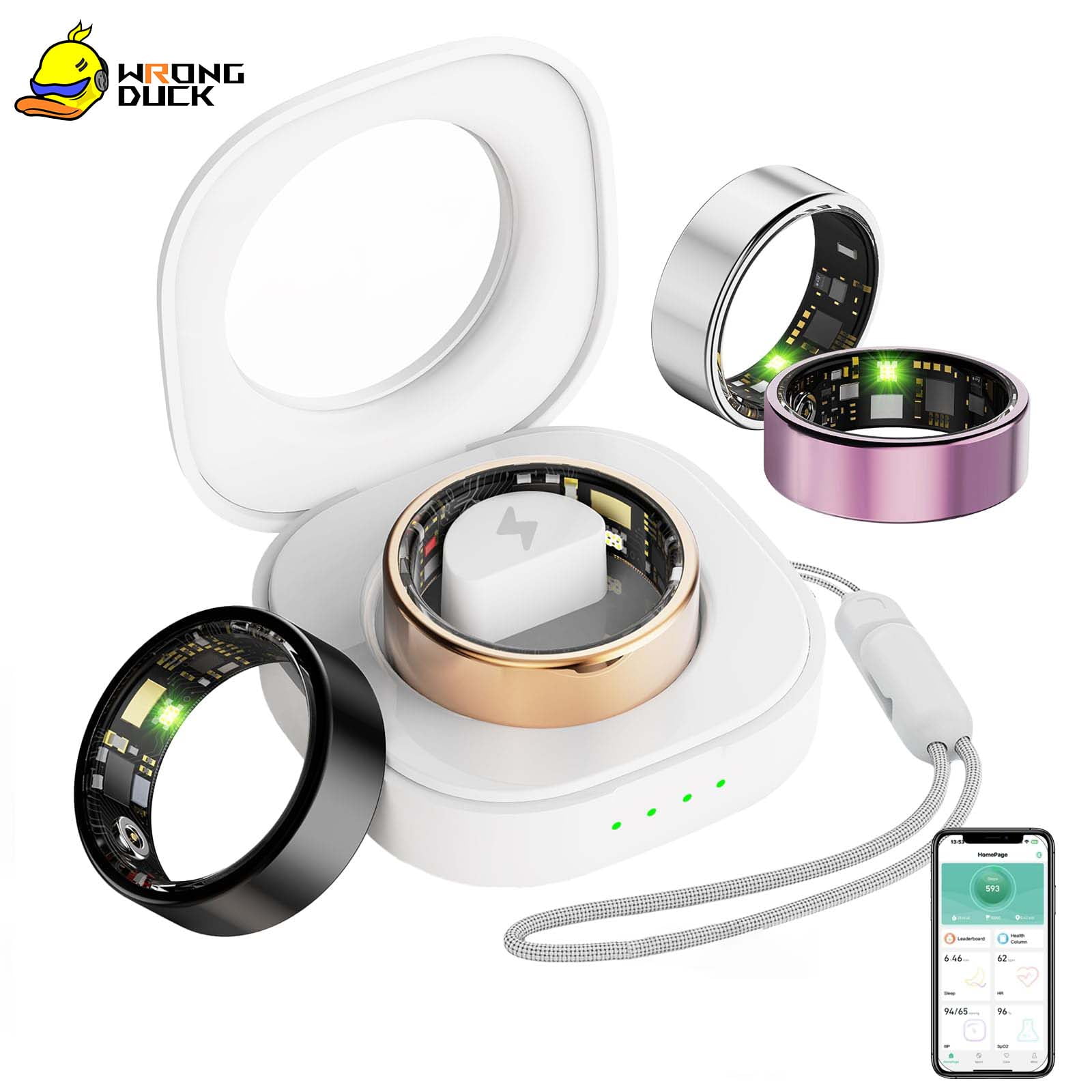 Wrongduck Smart Ring For Women Men, Fitness Ring with Step Counting ...