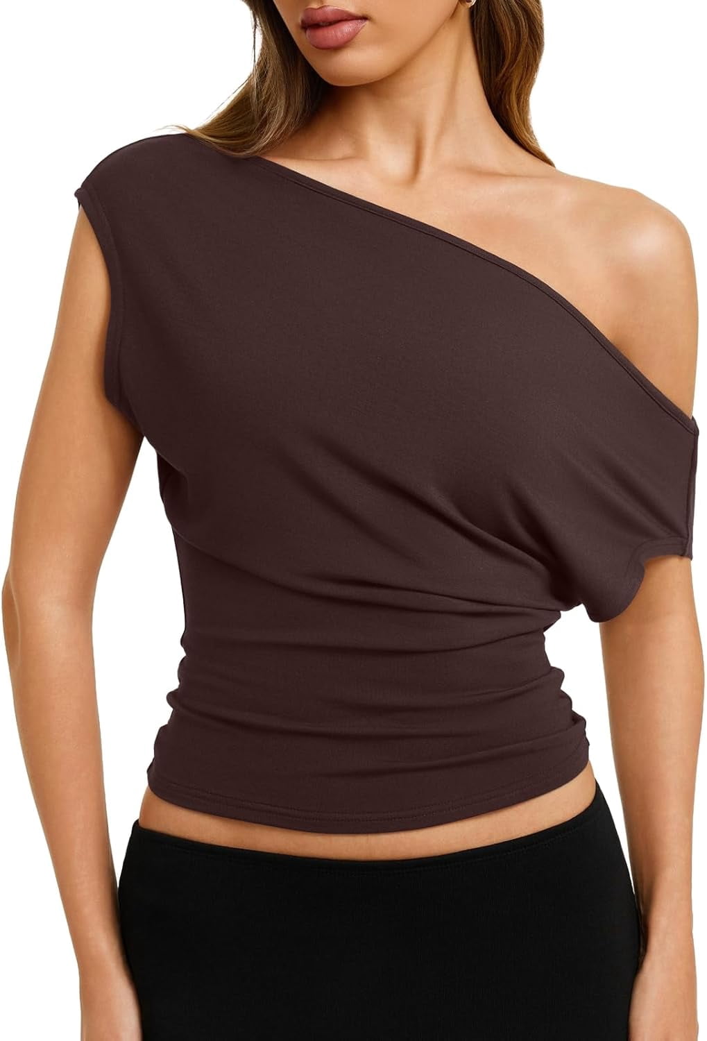 Wrongduck Women's Asymmetrical Off Shoulder Tee 2026 Casual Loose Fit ...