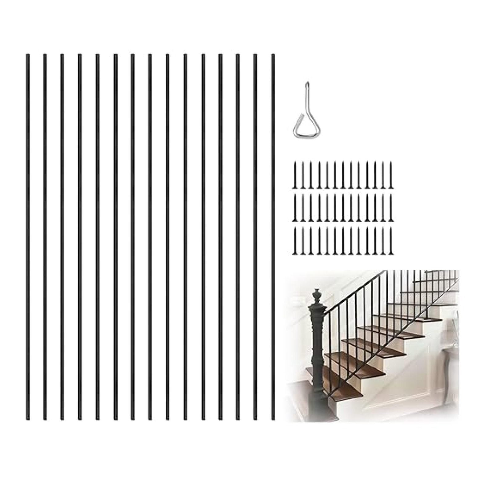 Wrought Iron Balusters – Hollow Plain Bar Balusters - Decorative Metal ...