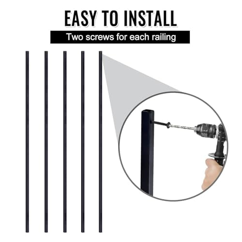 Wrought Iron Balusters Square 1/2" X 44" Hollow Plain Bar Balusters for ...