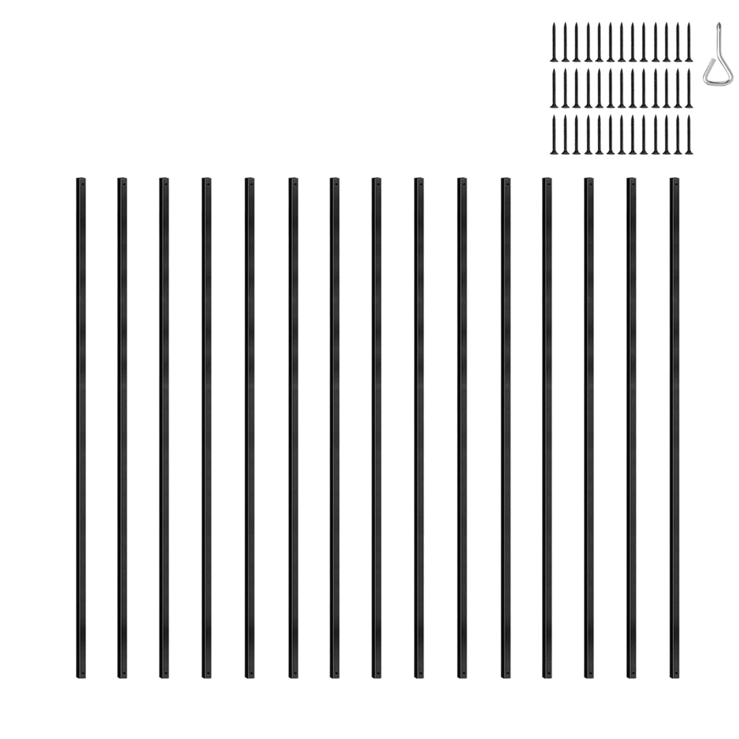 Wrought Iron Balusters Square 1/2" X 44" Hollow Plain Bar Balusters for ...