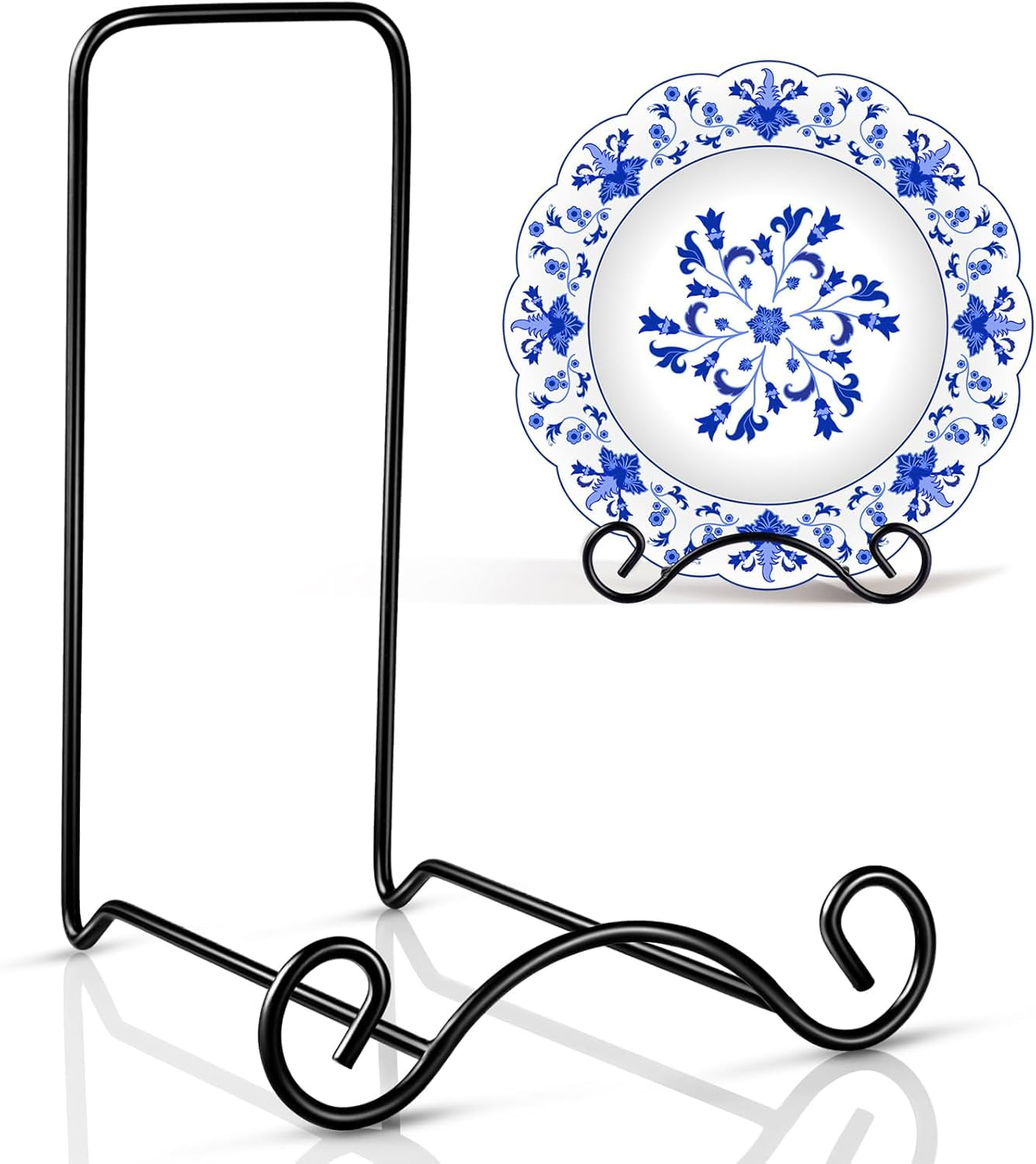 Wrought Iron Bowl Deep Platter Stand Detachable Metal Scroll Display ...