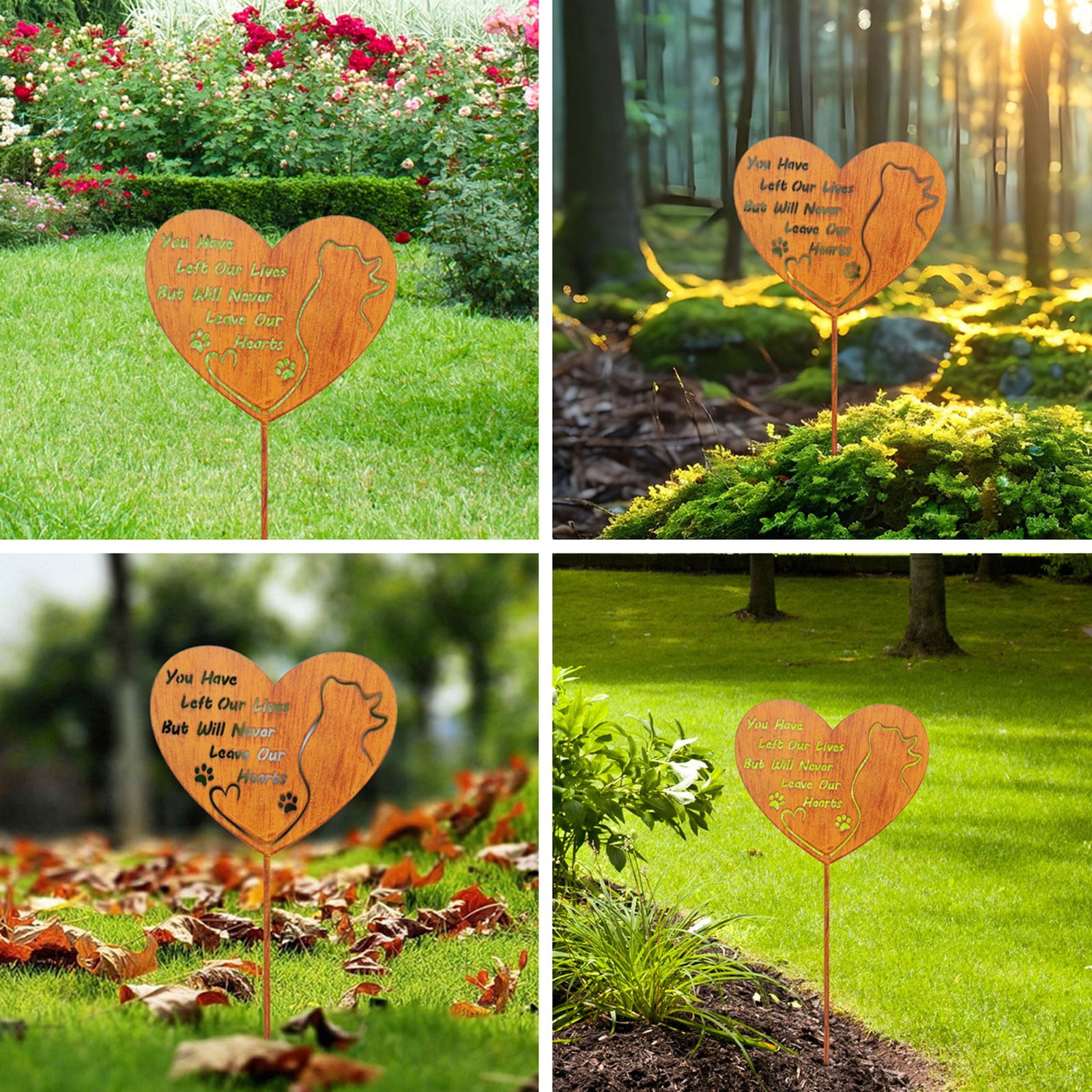 Wrought Iron Dog Memorial Insert | Outdoor Pet Grave Marker | Rust ...