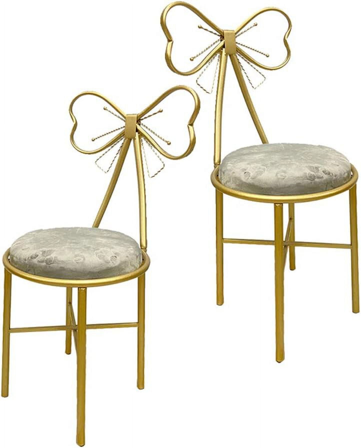 Wrought Iron Dressing Stool, Makeup Vanity Chairs Set of 2 with ...