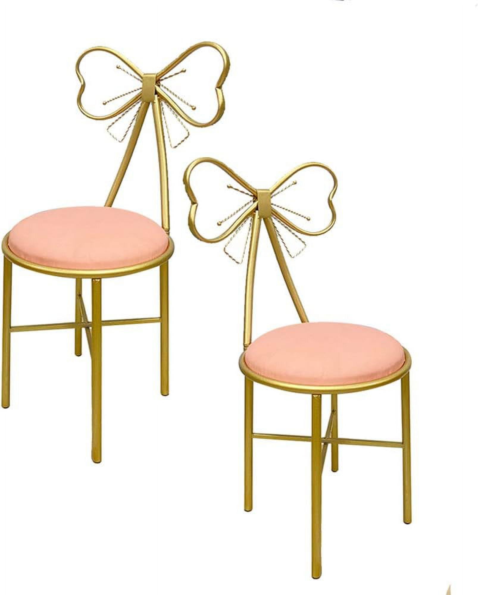 Wrought Iron Dressing Stool, Makeup Vanity Chairs with Butterfly Bow ...