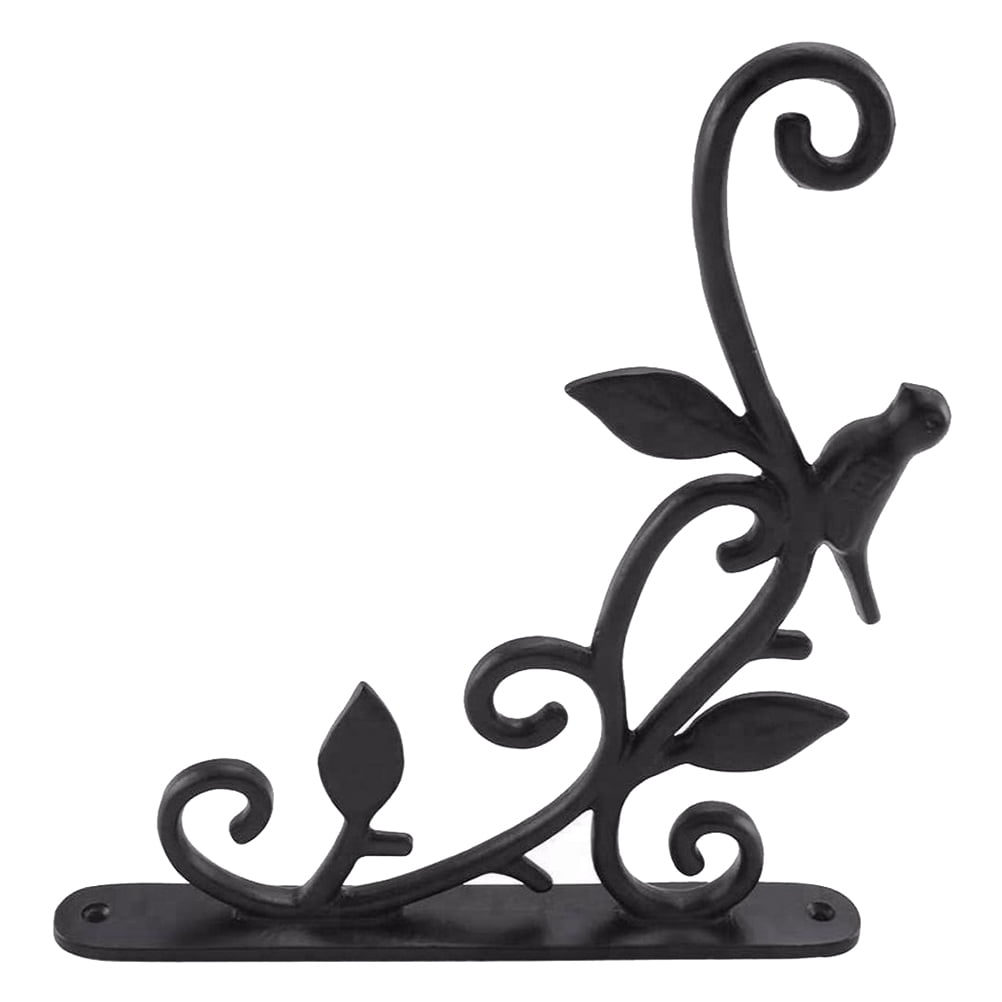 Wrought Iron Flower Basket Hook Vases Block Sealer Terrarium Black ...