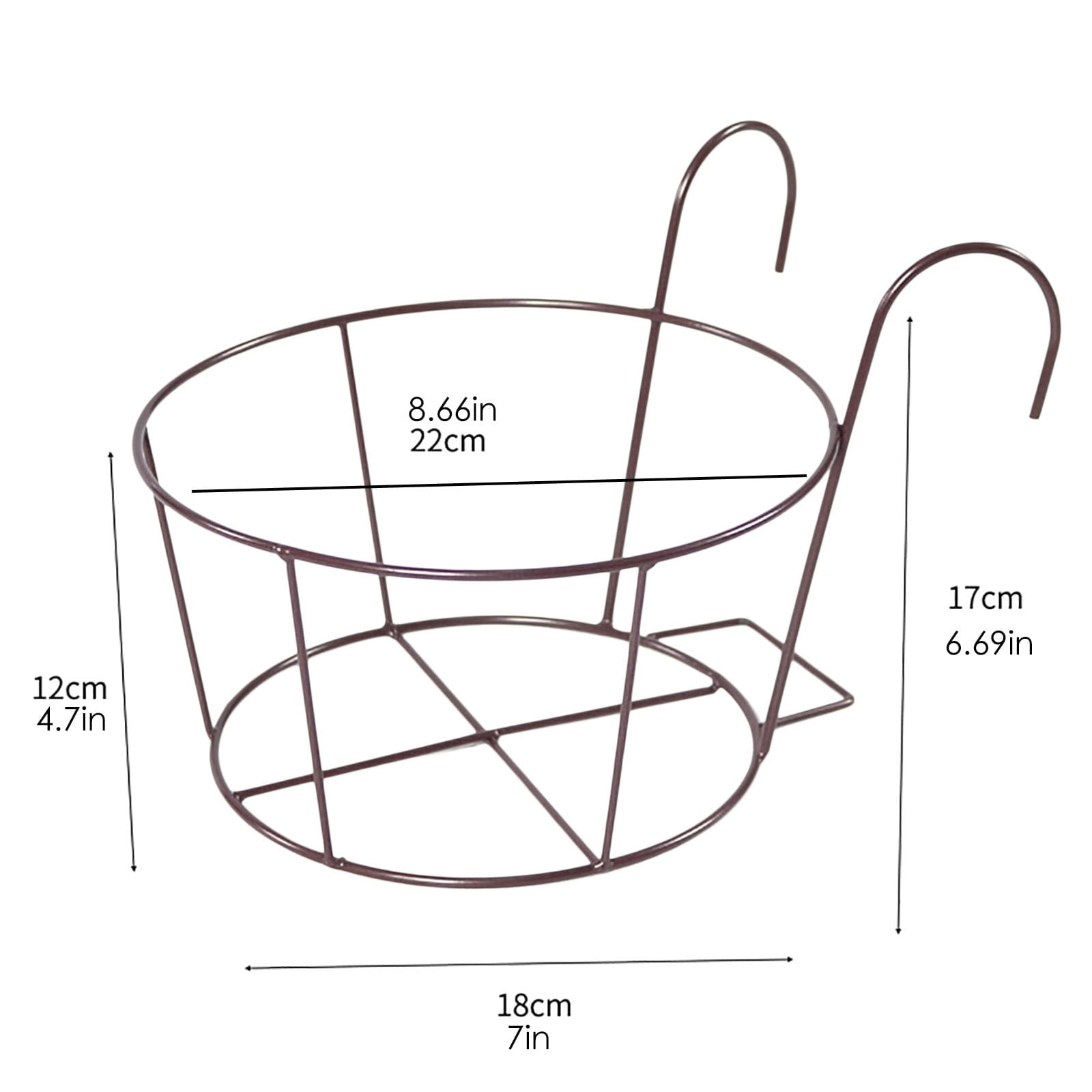 Wrought Iron Flower Stand Wall Mounted Flower Pot Rack Brown,1X Flower ...