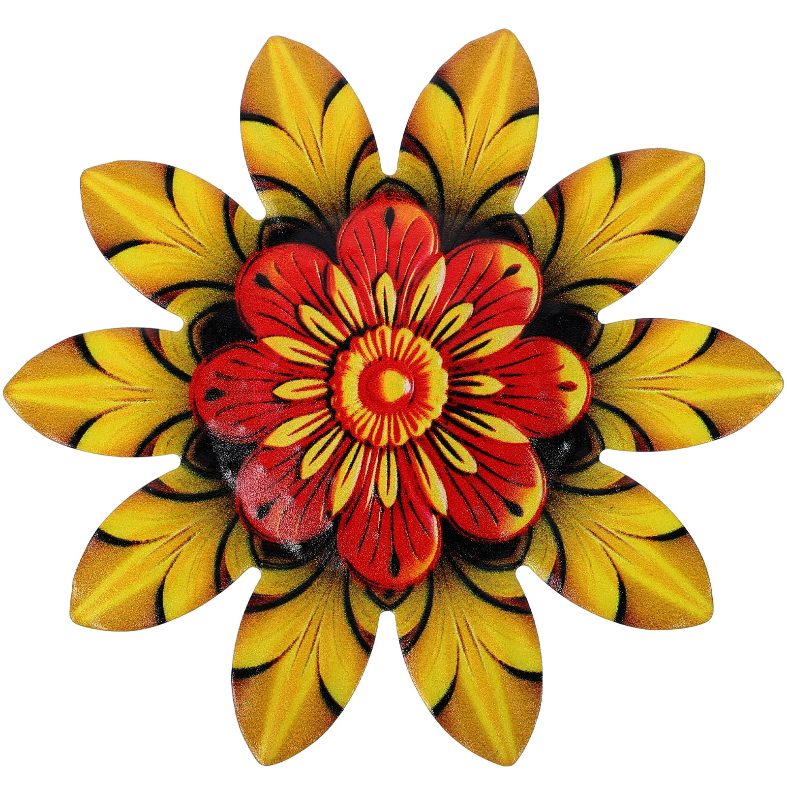 Wrought Iron Flowers Sculpture Bathroom Decorations Metal Wall Hanging ...