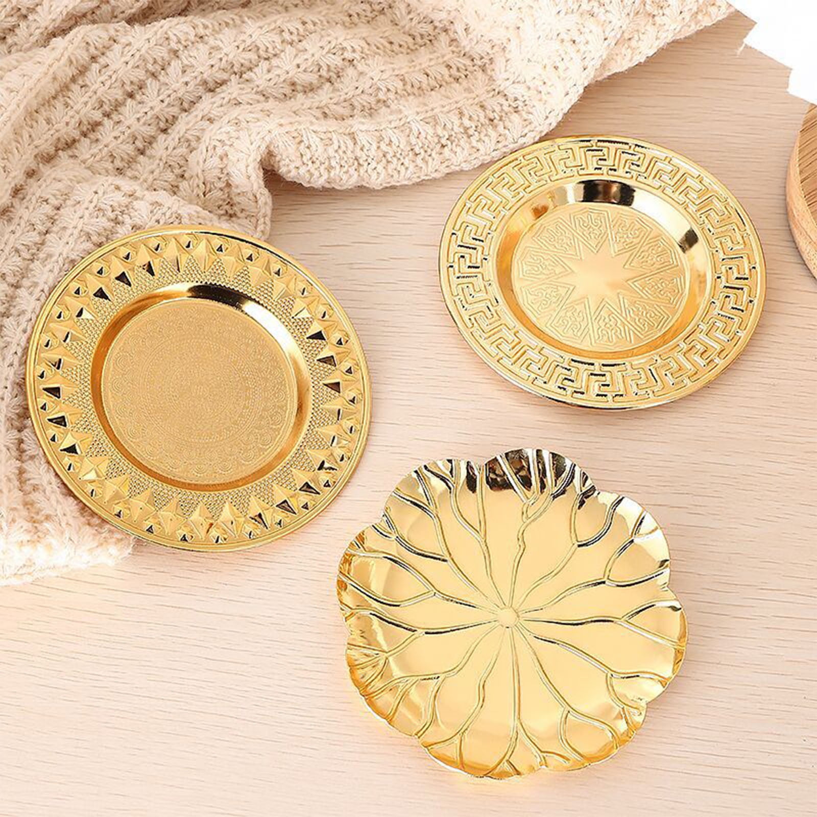 Wrought Iron Fruit Platter Gold Iron Snack Plate with Removable Lattice ...