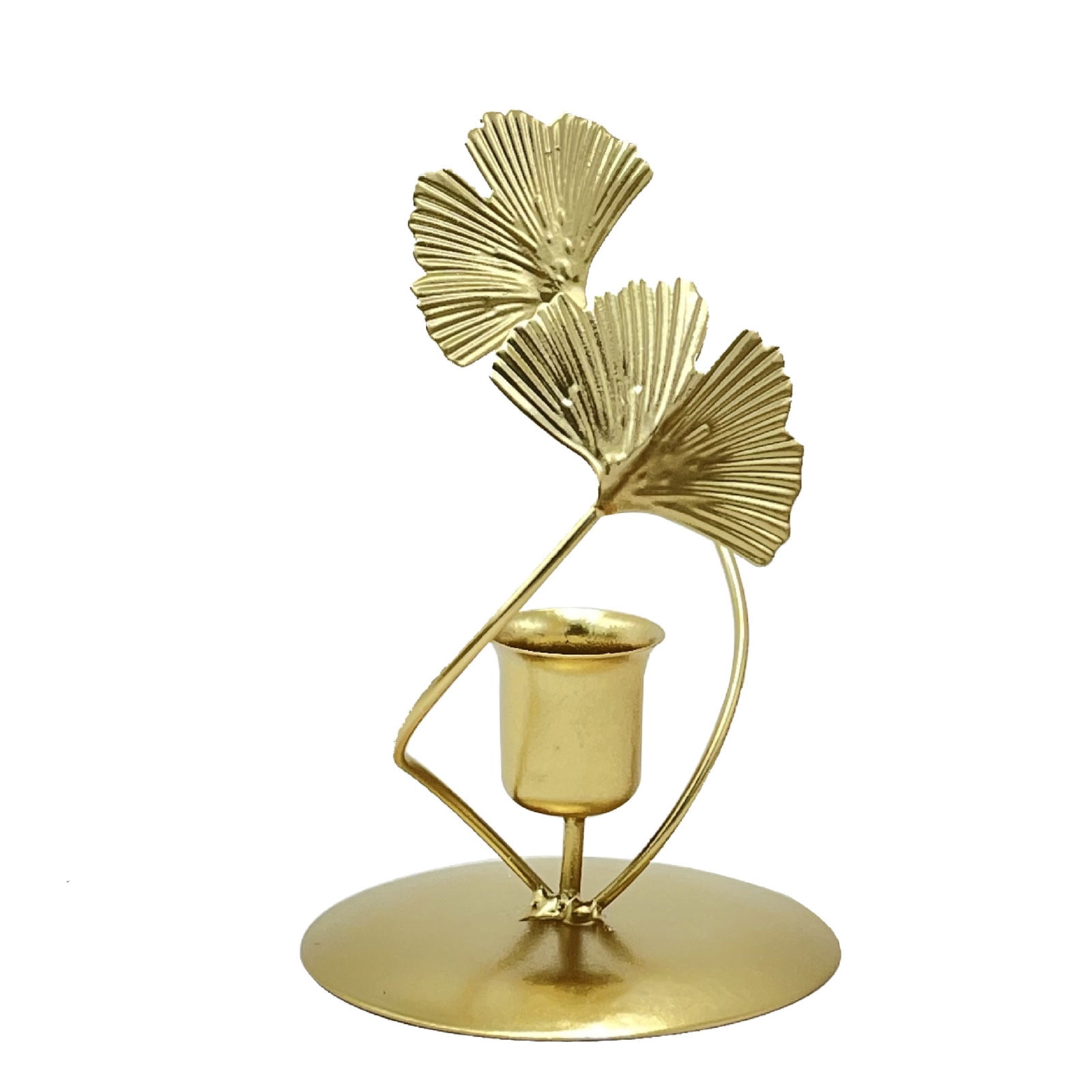 Wrought Iron Ginkgo Leaf Love Heart Candle Holder Metal Candlestick ...