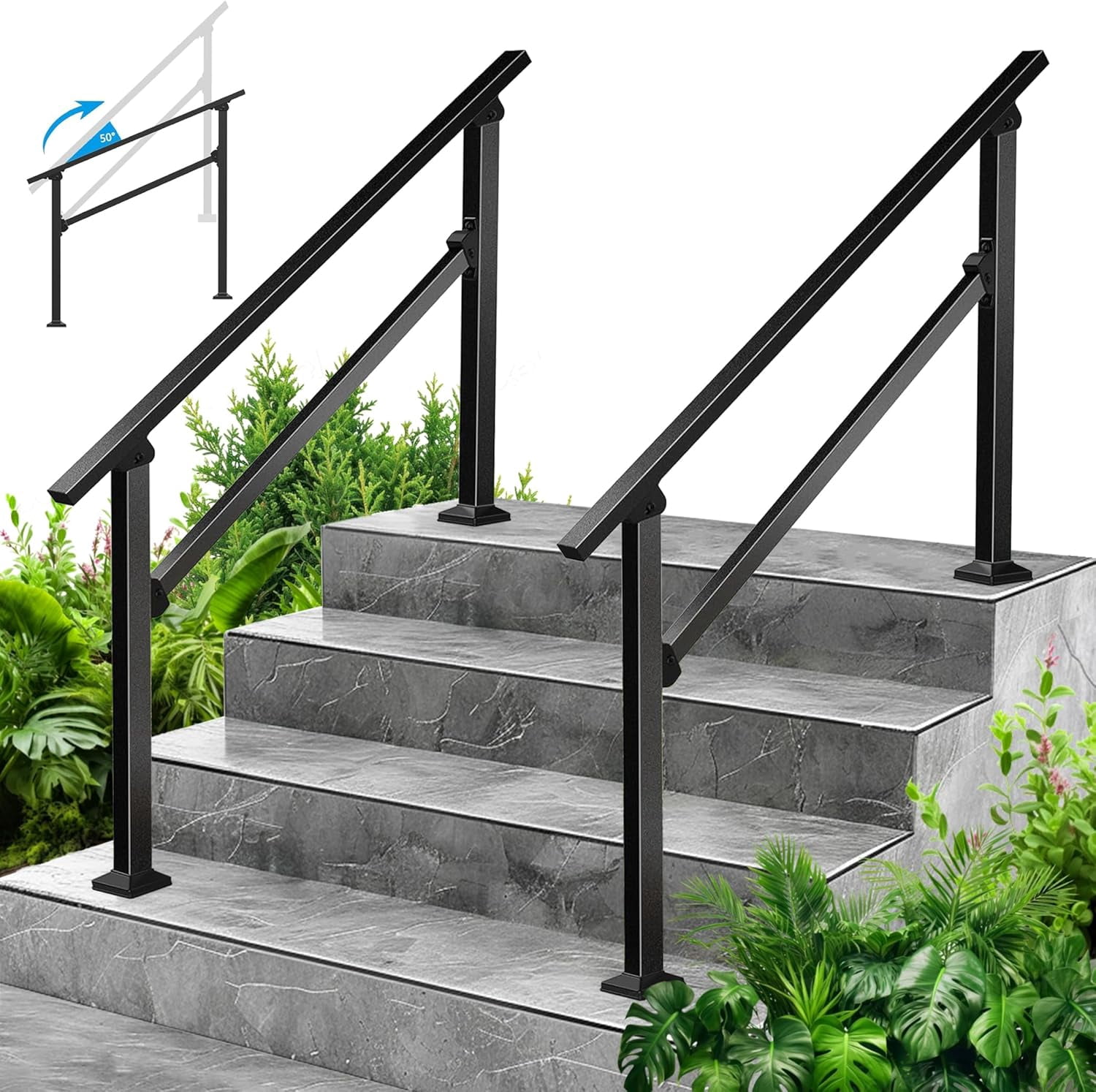 Wrought Iron Handrails for Outdoor Steps - Exterior Hand Rails for ...