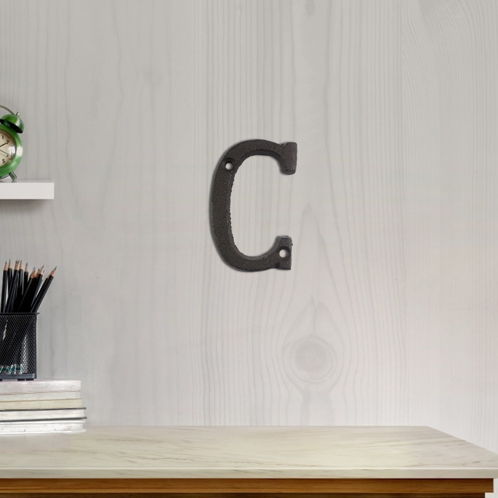 Wrought Iron Metal Letters, 2.95x1.77 Inch Cast Iron Letters for DIY ...