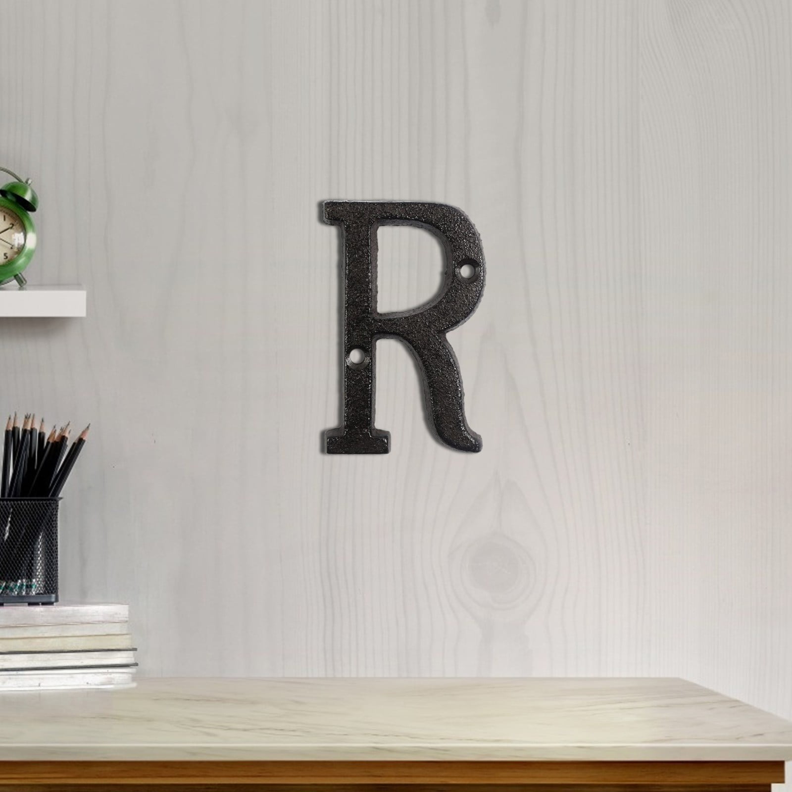 Wrought Iron Metal Letters, 2.95x1.77 Inch Cast Iron Letters for DIY ...