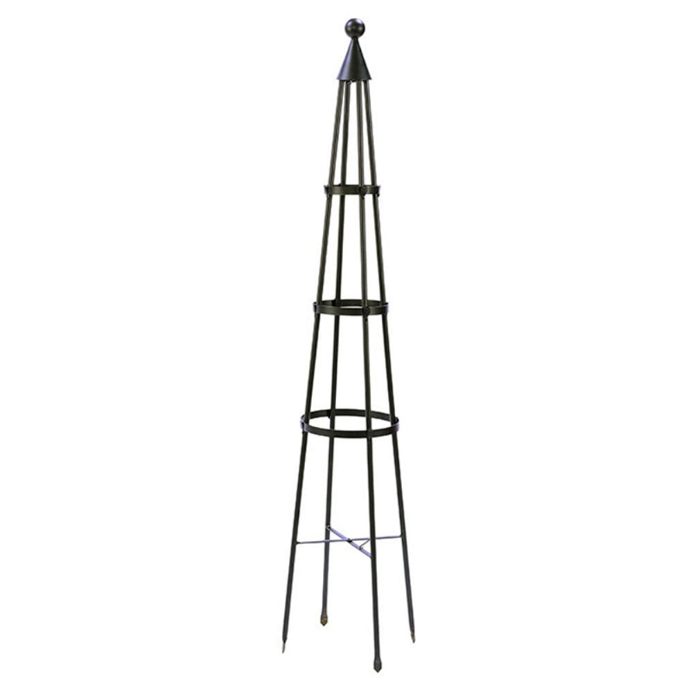 Wrought Iron Obelisk Plant Trellis OBL-01, 61 Inch Height for Outdoor ...