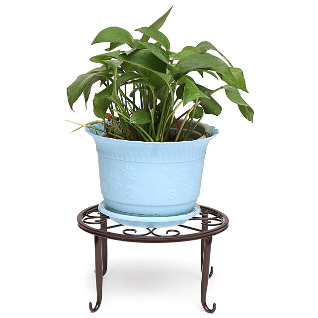 Wrought Iron Pot Plant Stand Flower Shelf Indoor Outdoor Garden Decor ...