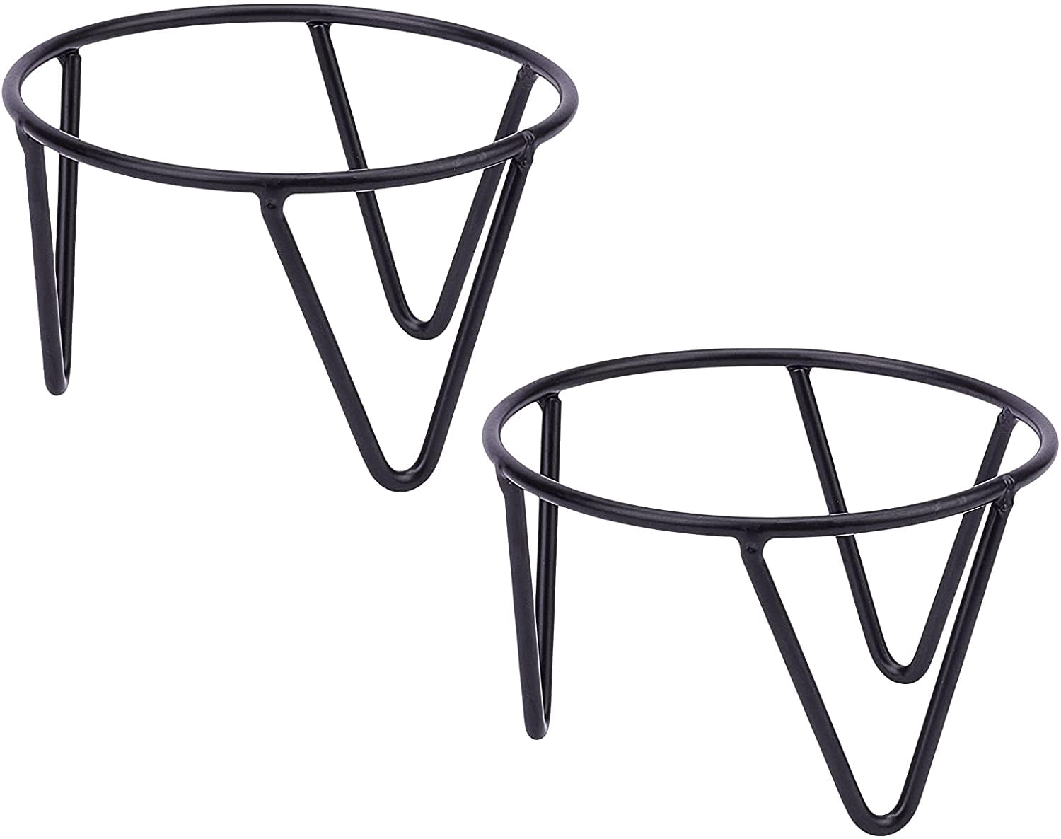 Wrought Iron Pot Stand 2 pcs Black Iron Storage Display Triangle Air ...