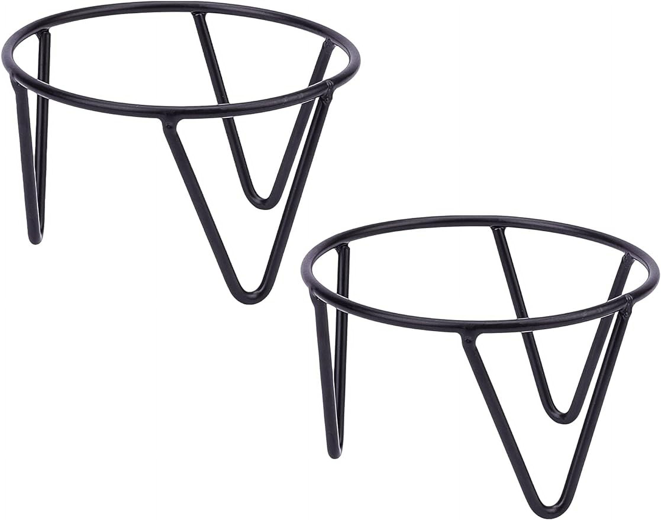 Wrought Iron Pot Stand 2 pcs Black Iron Storage Display Triangle Air ...