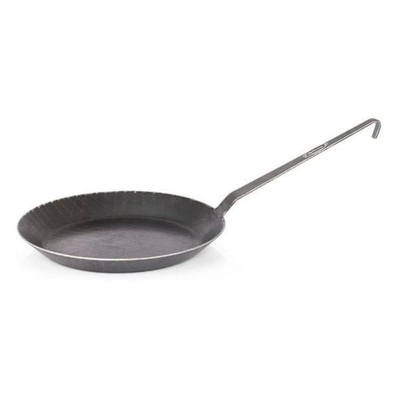 Wrought Iron Skillet, Long Handle Pan Conducts Heat Evenly, Indoor ...