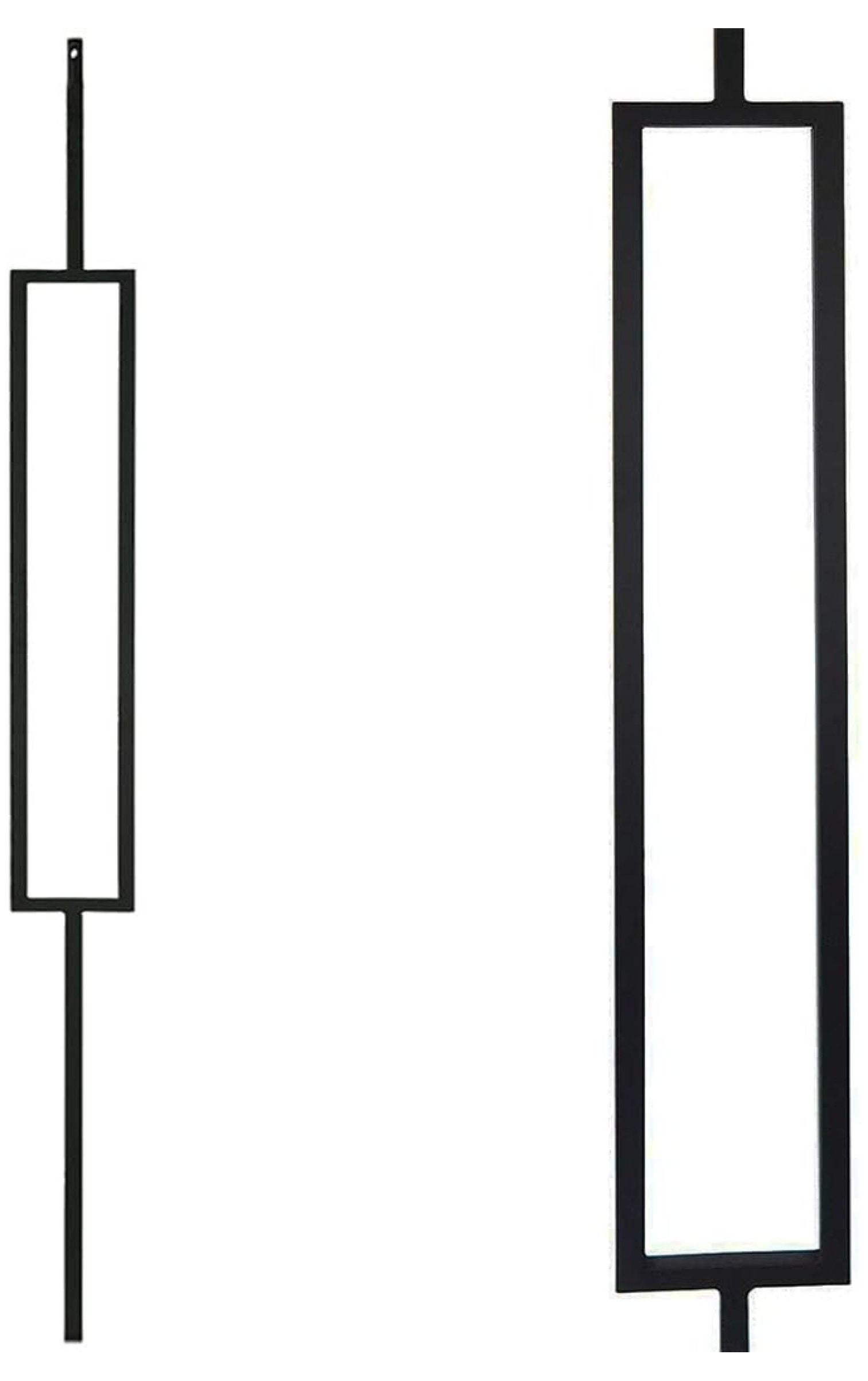Wrought Iron Stair Balusters (10-Pack) - Rectangle Hollow Metal Railing ...