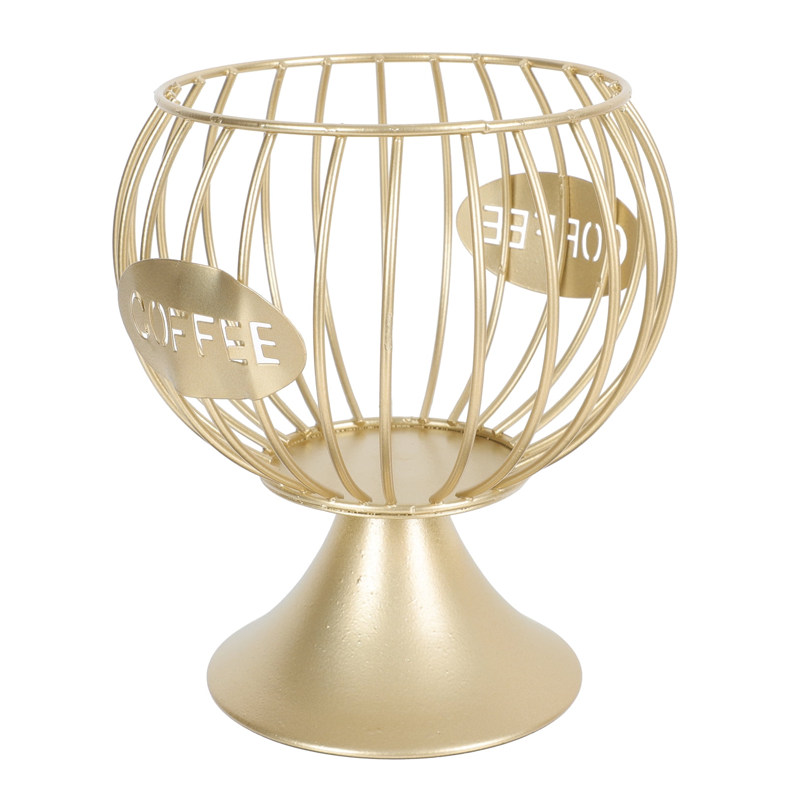 Wrought Iron Storage Basket Display Hamper Gold Decor Snack Containers ...