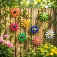 Wrought Iron Sunflower Garden Stakes 8pcs, Outdoor Metal Flower Yard ...