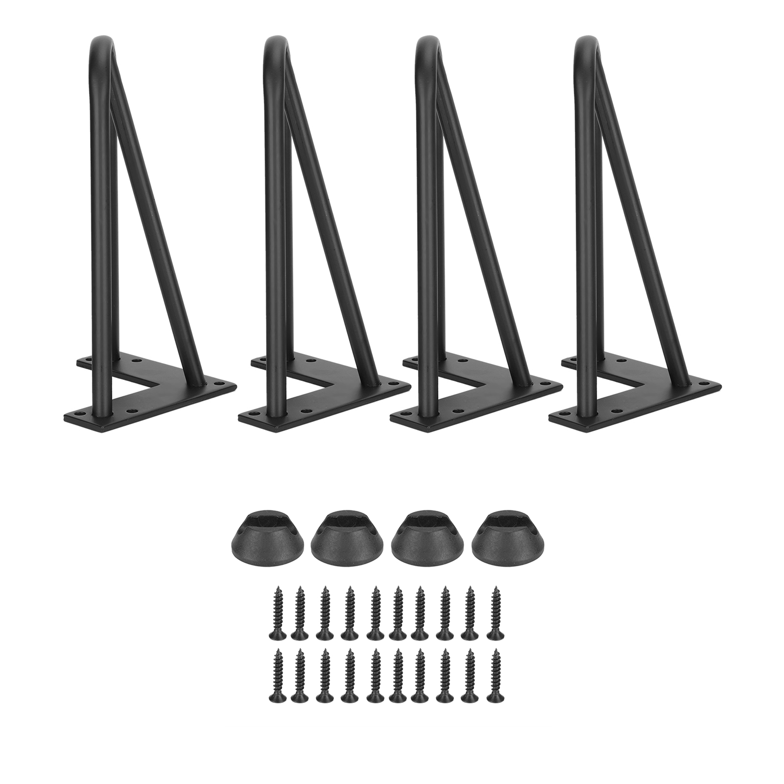 Wrought Iron Table Legs with Foot Pads, 20cm Hairpin Legs for DIY ...