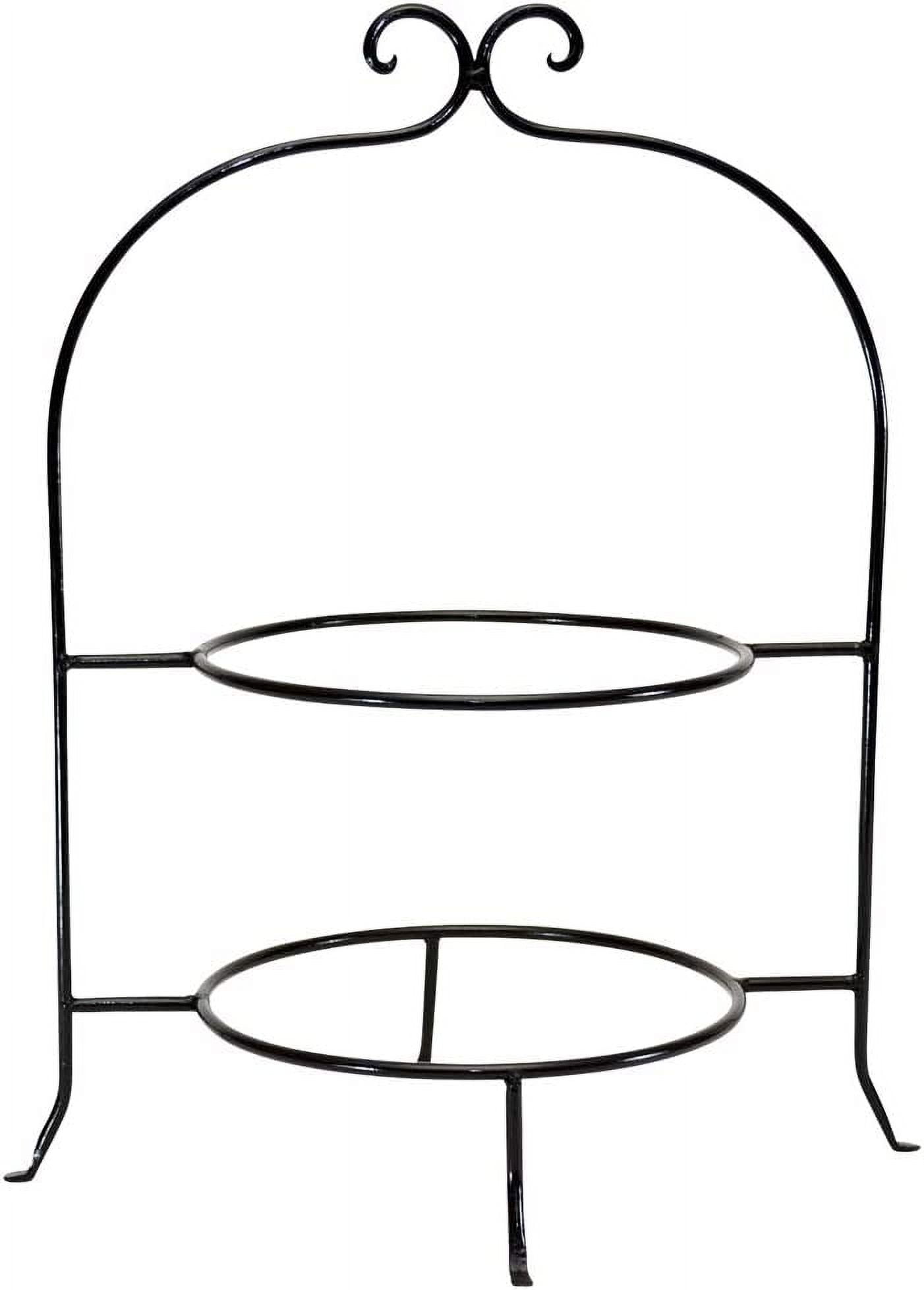 Wrought Iron Two Tier Plate Rack, 8 Inch Diameter Rings-17.5 Inches ...
